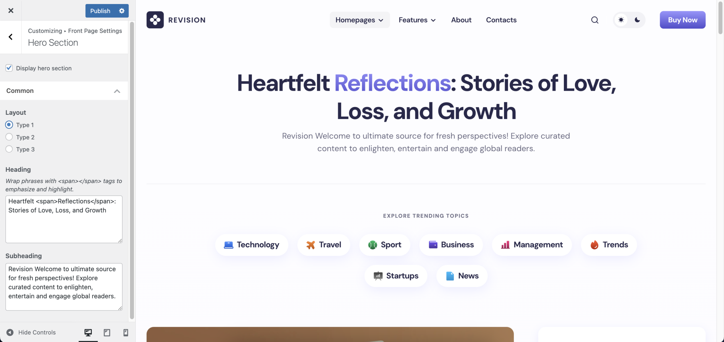 Front Page Settings - Code Supply Co.
