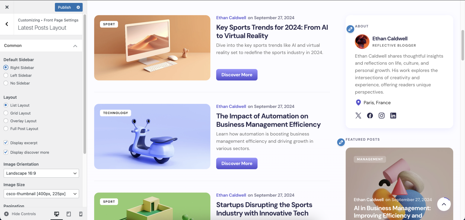 Front Page Settings - Code Supply Co.