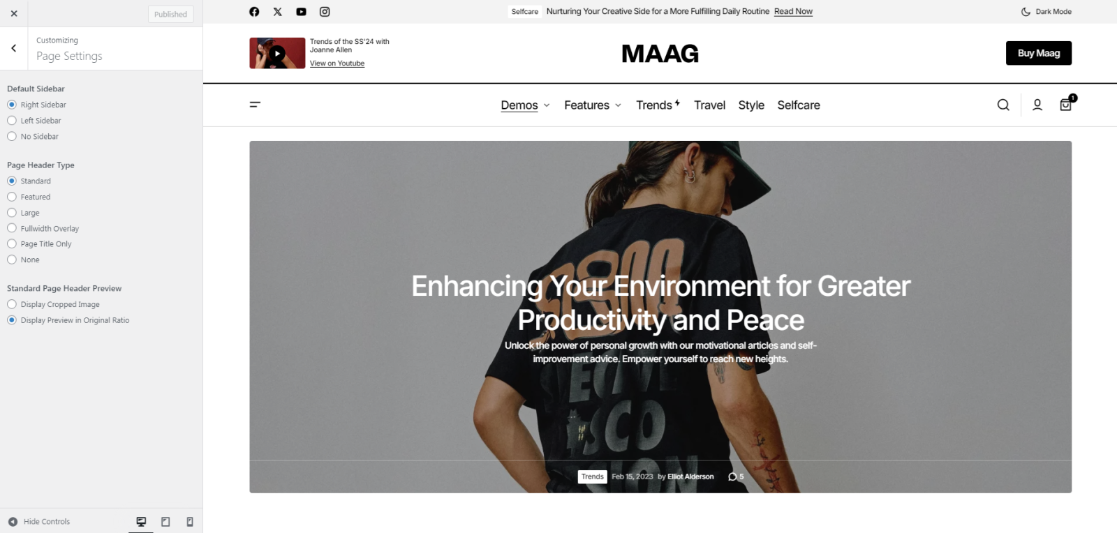 Page Settings Code Supply Co