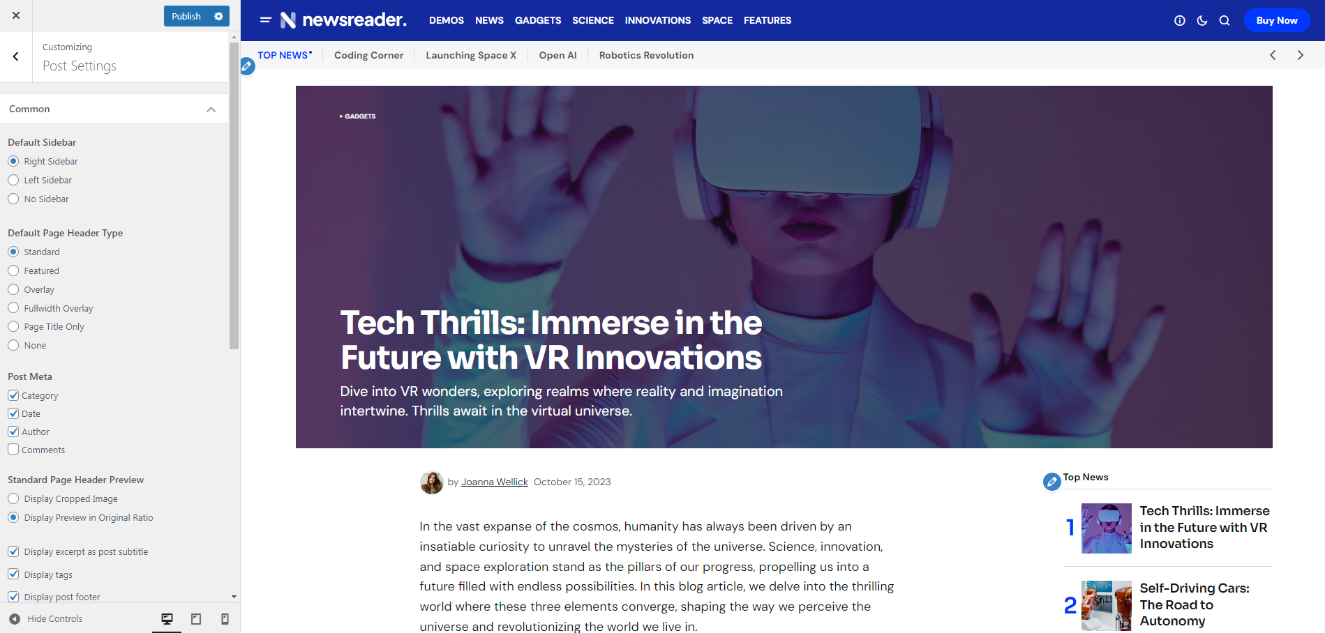 Post Settings - Code Supply Co.